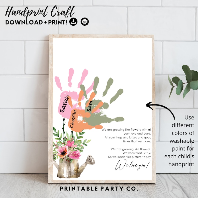 Handprint Craft for Kids Handprint Art Keepsake Birthday Gift Gift for ...
