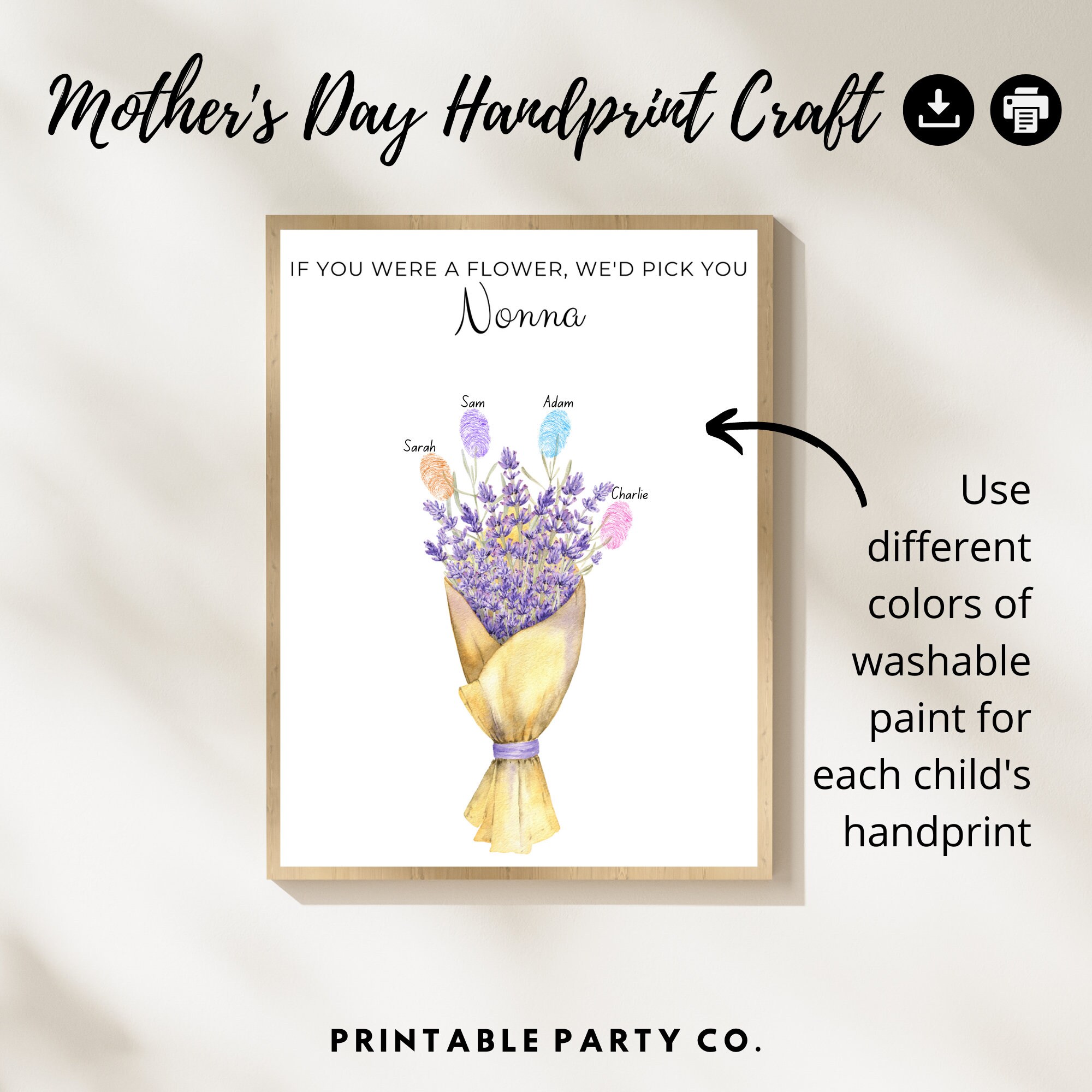 Grandma Handprint Art If You Were a Flower We'd Pick - Etsy