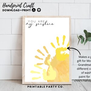 Handprint Sun Art Craft | You Are My Sunshine Keepsake Gift | Mother’s ...