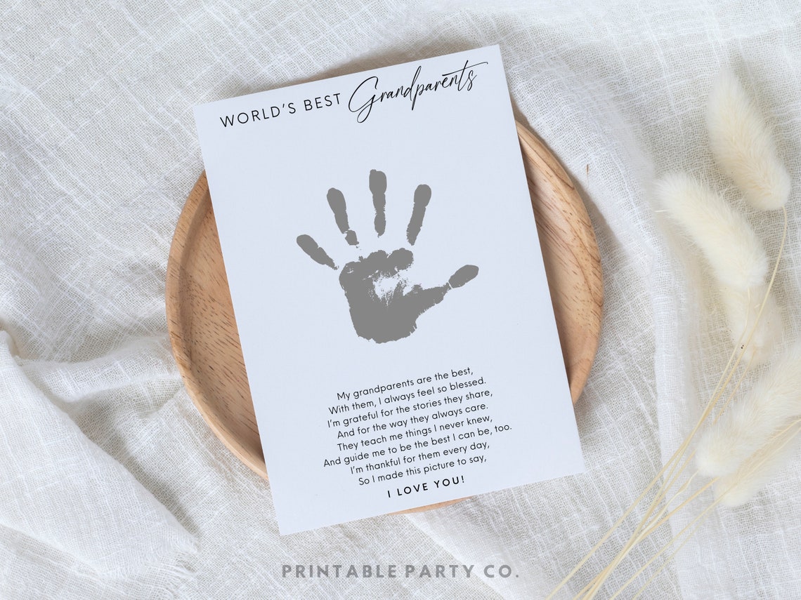 Gift for Grandparents Day From Grandkids Handprint Art Craft - Etsy