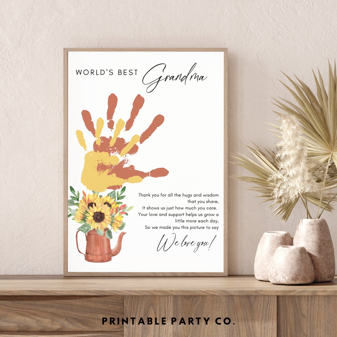 Mother’s Day Gift for Grandma | Handprint Art Craft | DIY Gift From ...