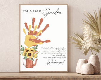 Grandparents Day Handprint Art Craft Gift for Grandparents - Etsy