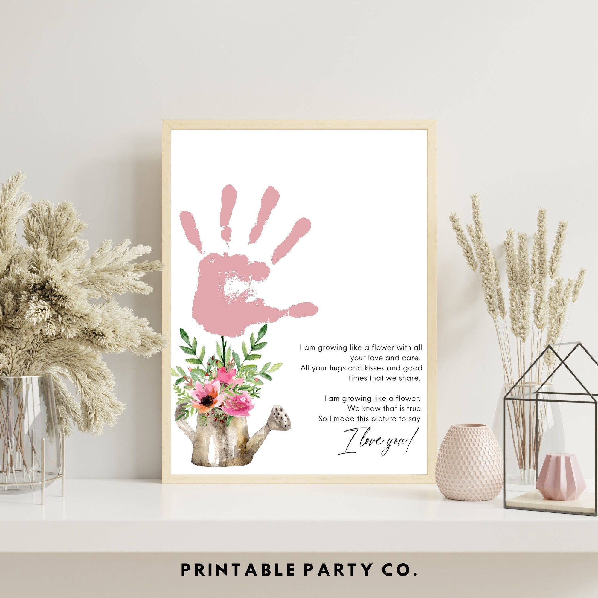 Handprint Art Craft Gift for Mom | DIY Keepsake Birthday Present for ...