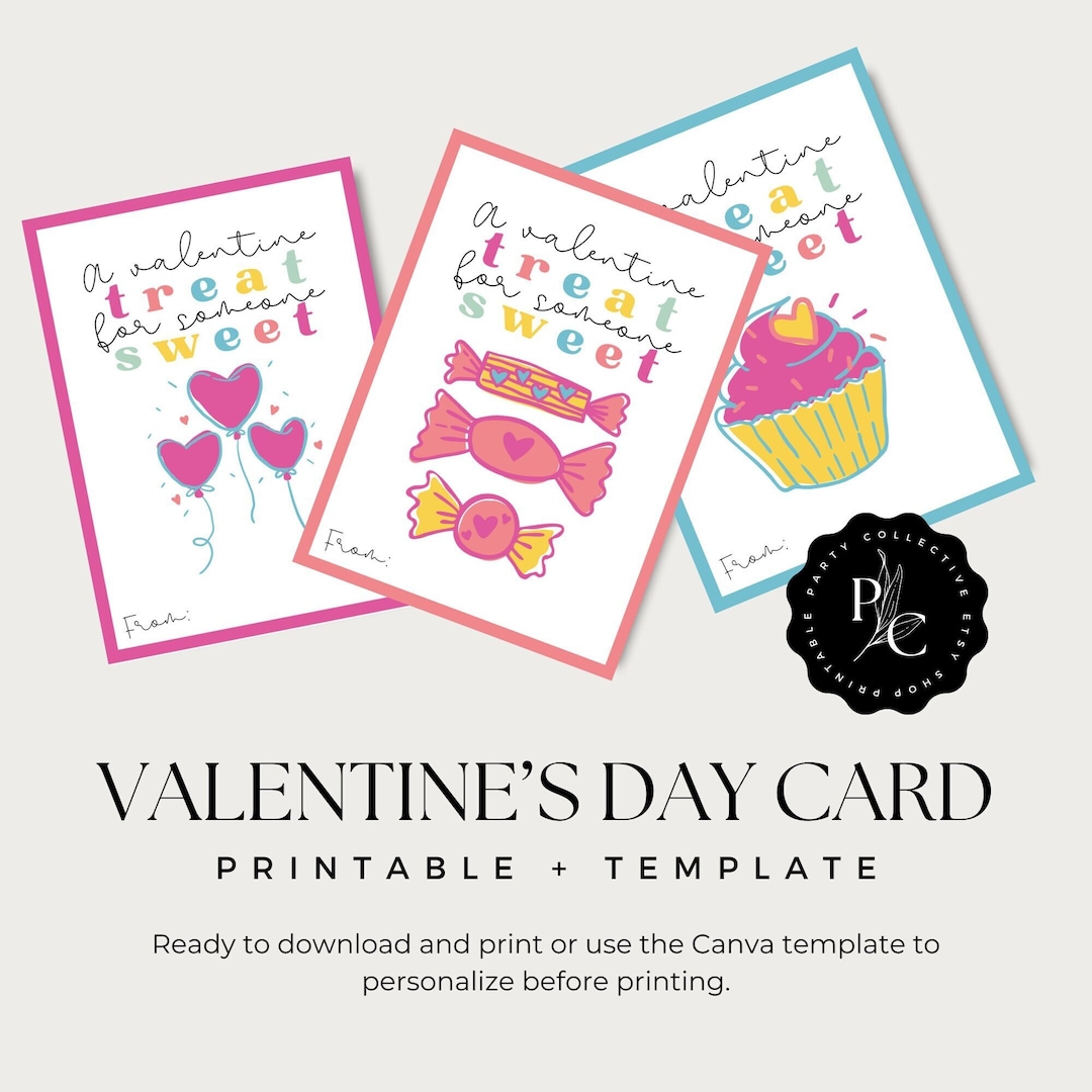 Valentine's Day Cards for Kids - Cute & Colorful Candy Exchange Cards ...