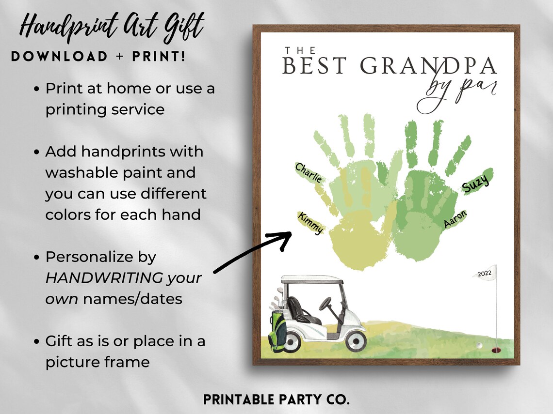 Best Grandpa Gift From Grandkids DIY Handprint Art Craft for - Etsy