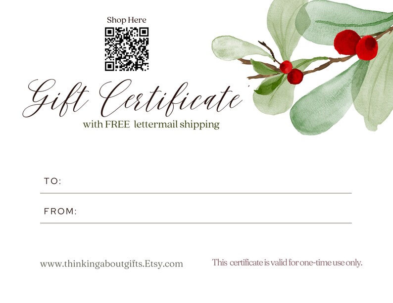 Gift Certificate - Etsy