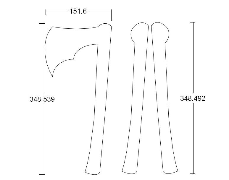 Small Fantasy Axe DXF, SVG, PDF Files - Etsy