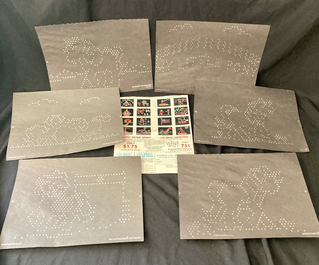 Vtg My Little Pony Lite-brite Sheets - Etsy