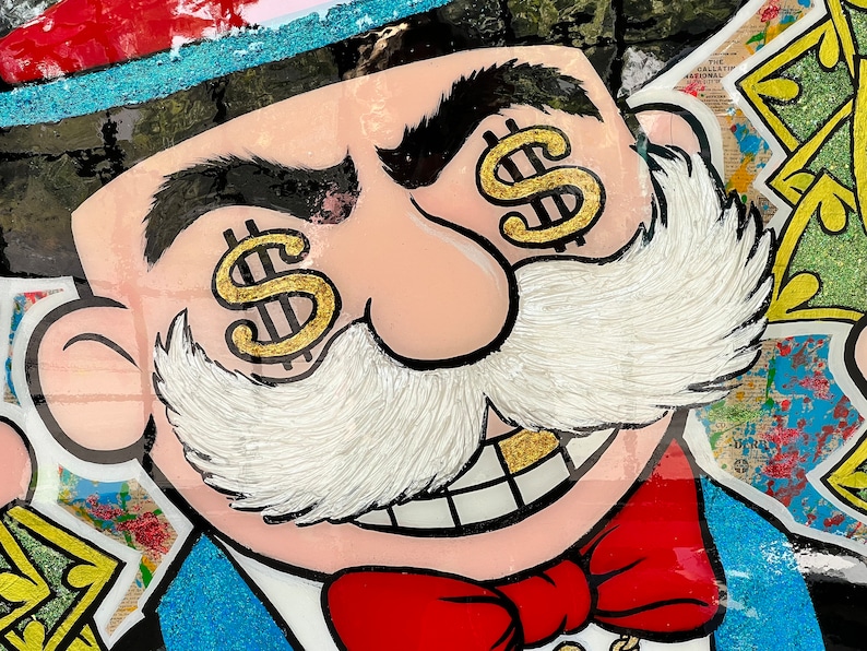 Original Pop Art; “greedy Monopoly”; Canvas Painting - 36 X 60 - Etsy