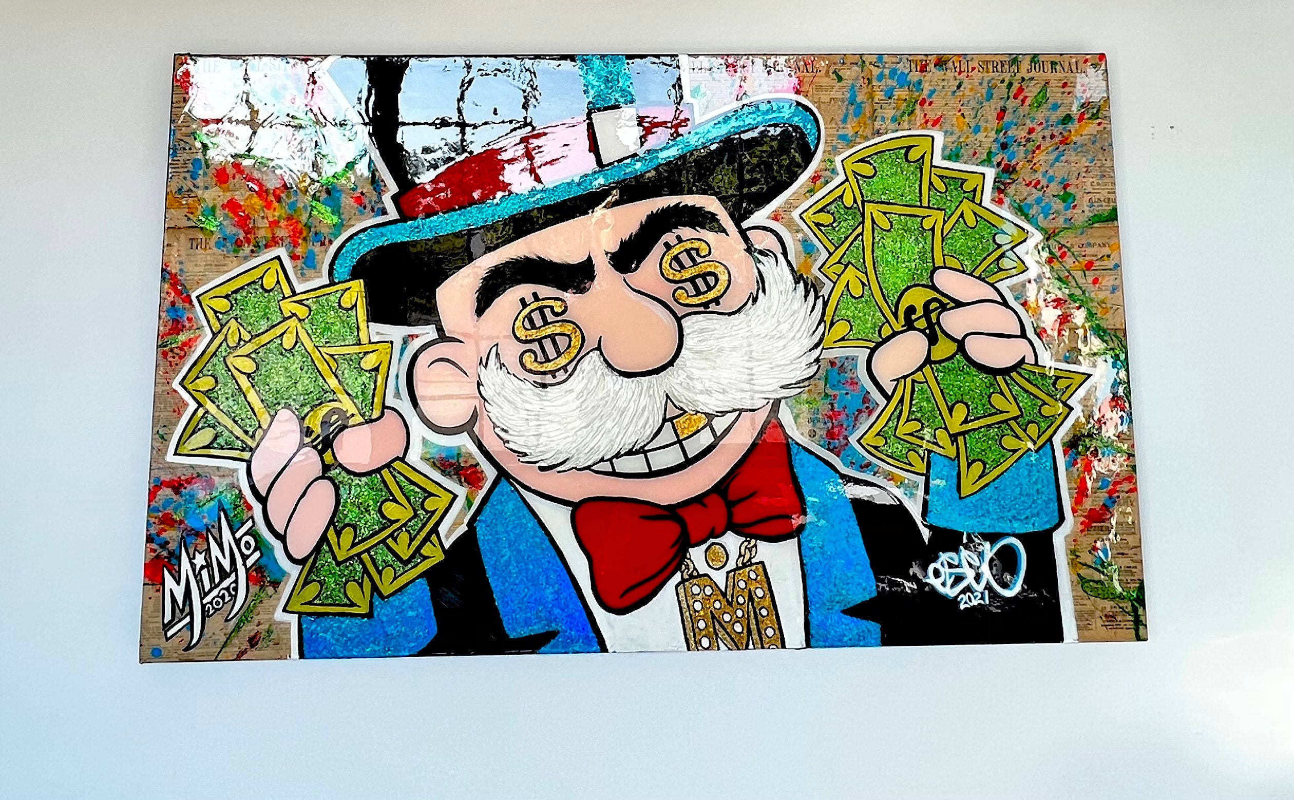 Original Pop Art; “greedy Monopoly”; Canvas Painting - 36 X 60 - Etsy
