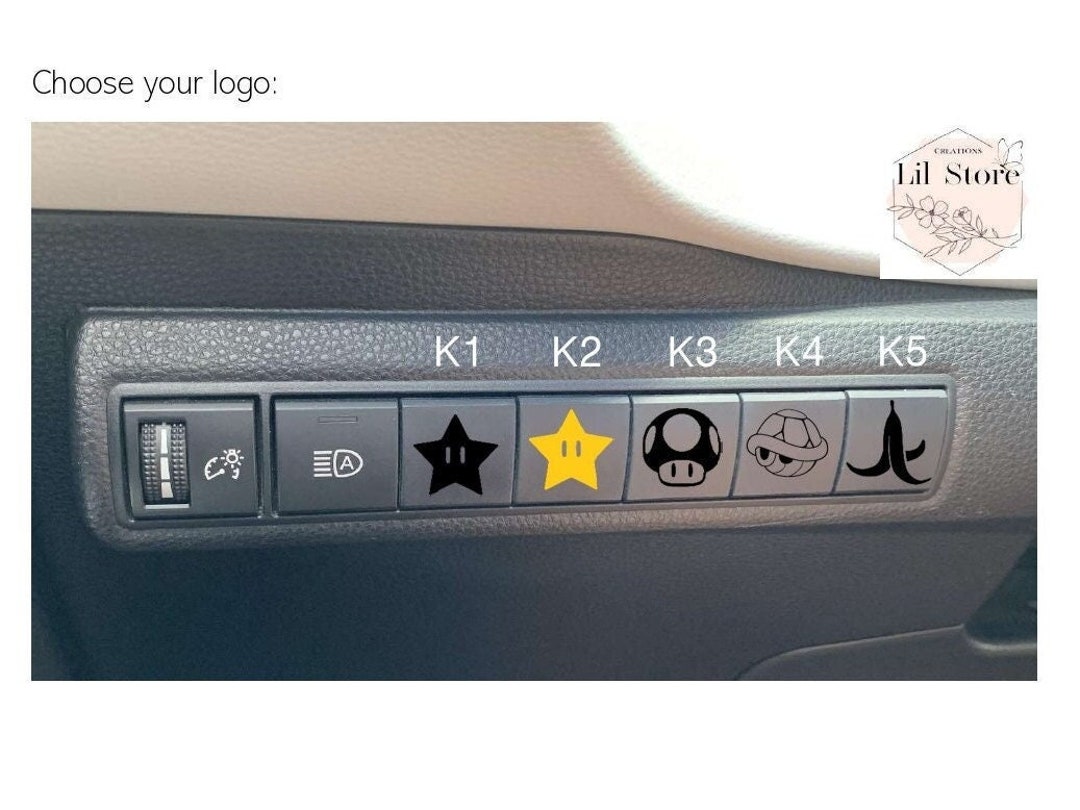 Car Sticker Mario Kart/gt86/all Cars/button/sticker Car/all - Etsy