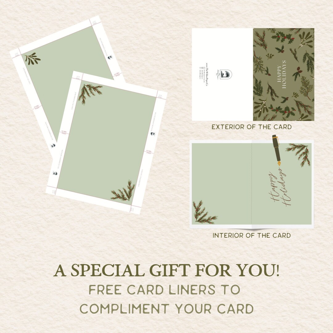 PRINTABLE Card Bundle Holiday Roots, Set of 2 Cards With Card Liner ...