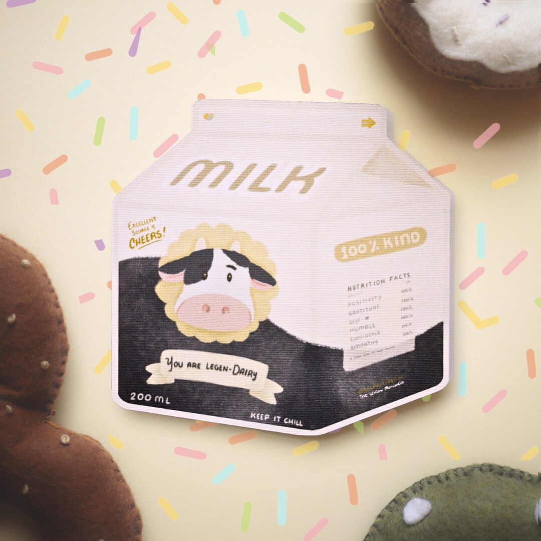 Legendairy Milk Carton Card: Cheerful Congratulations Greeting - Etsy