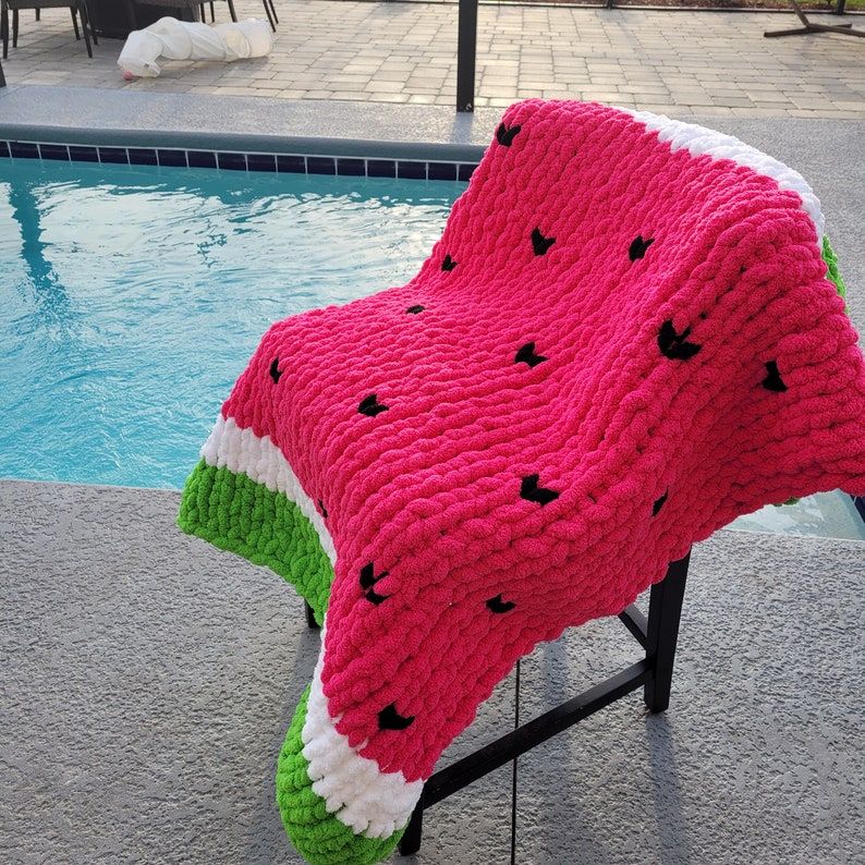 Watermelon Hand Knit Blanket - Etsy