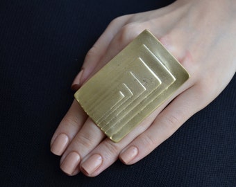 18K Yellow Gold Statement RING Unique Wedding Ring & Cocktail Ring ...