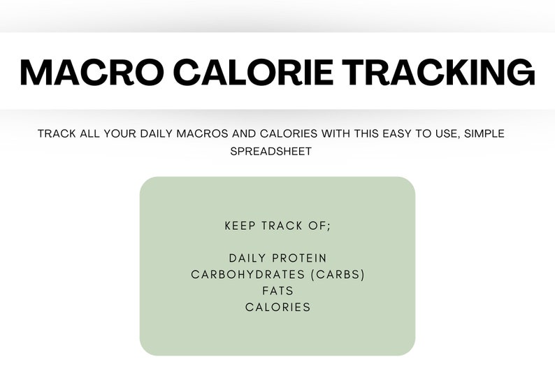 Macro Calorie Tracker - Etsy