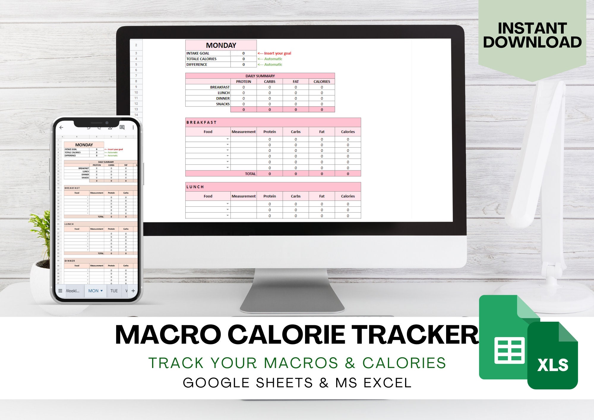Macro Calorie Tracker - Etsy