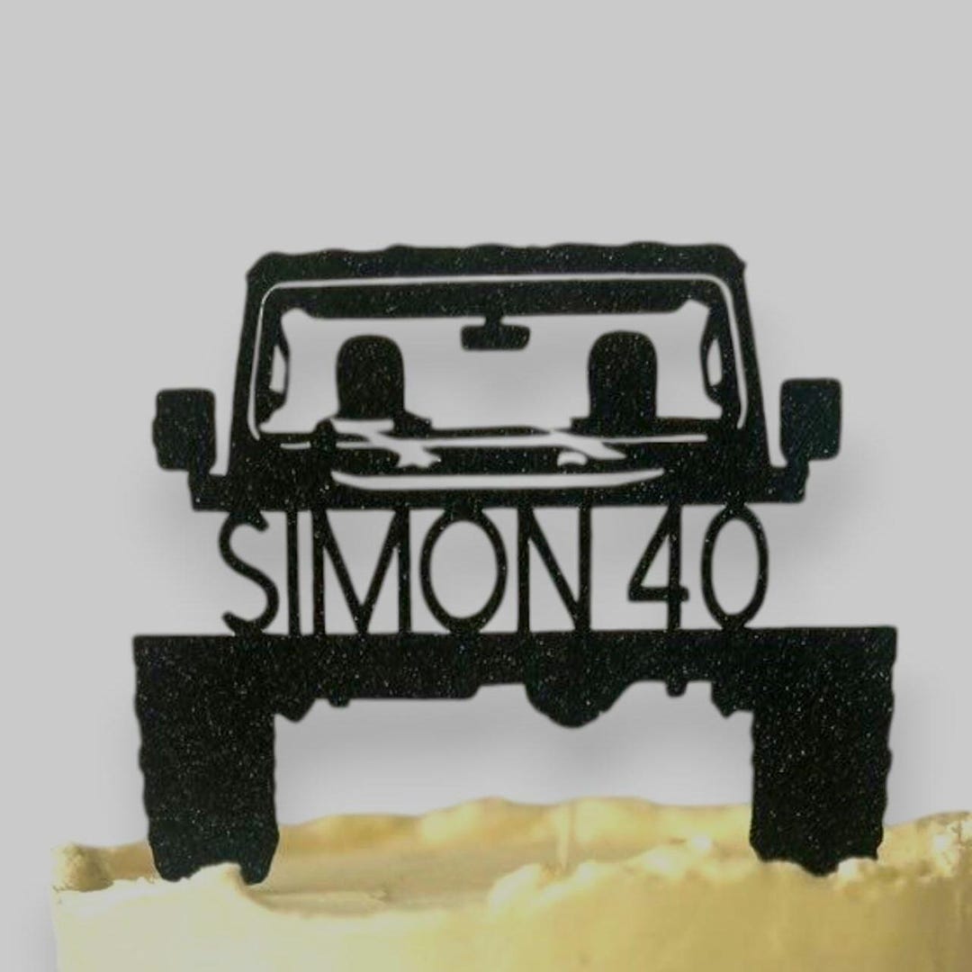 Personalised Landrover Theme Cake Topper With Name and Age, off Road ...
