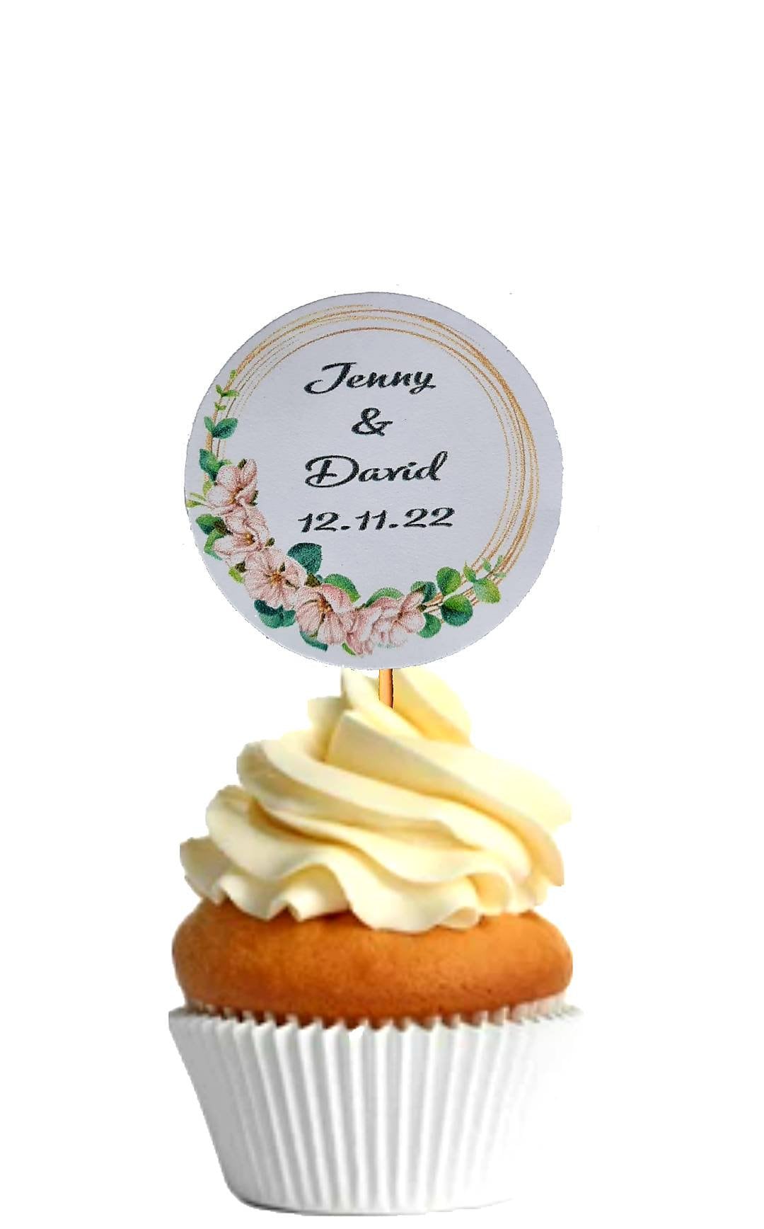 Wedding Cupcake Topper Personalised With Names, Bridal Shower ...