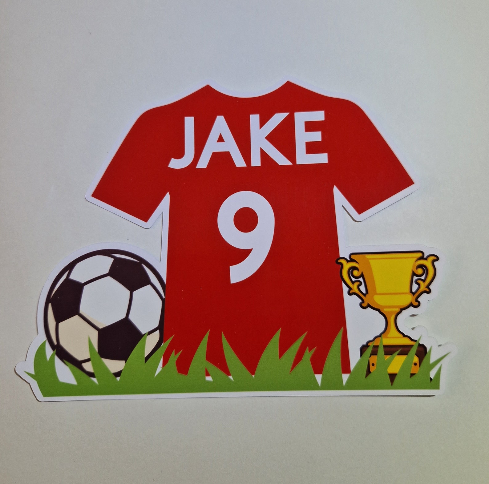 Personalised Football Shirt Cake Topper, Sports Supporter, Personalised ...