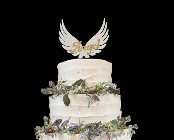 Angel Wings Cake Topper Personalised Cake Topper First - Etsy