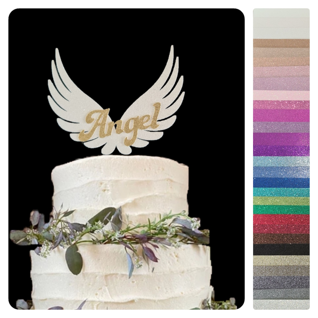 Angel Wings Cake Topper, Personalised Cake Topper, First Comunion ...