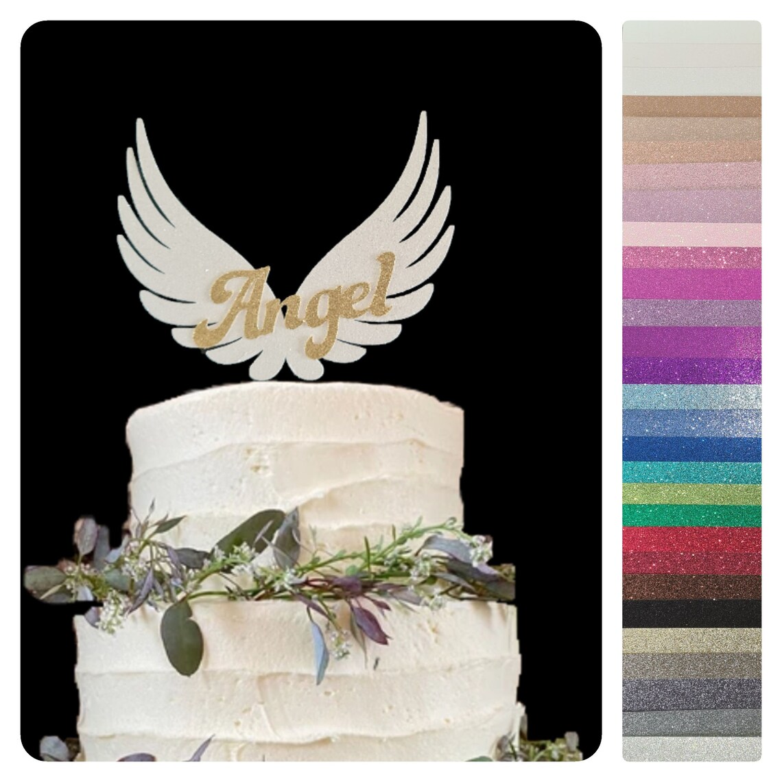 Angel Wings Cake Topper Personalised Cake Topper First - Etsy UK