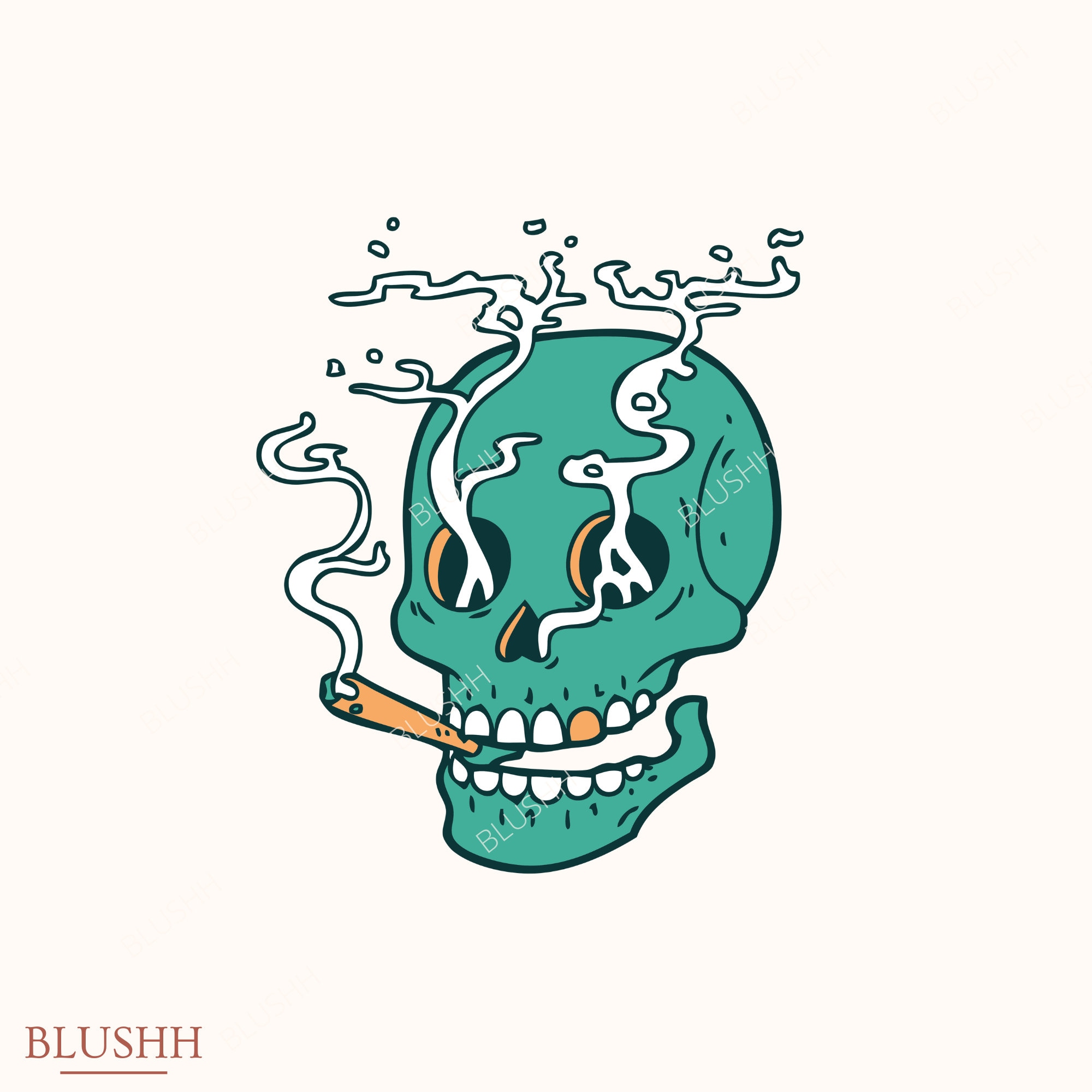 Trippy Skull Png, Svg, Cut File, Groovy Retro Skull Design, Halloween ...