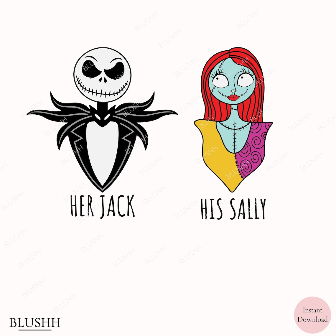 Her Jack and His Sally SVG, Couple Jack and Sally SVG, the Nightmare ...