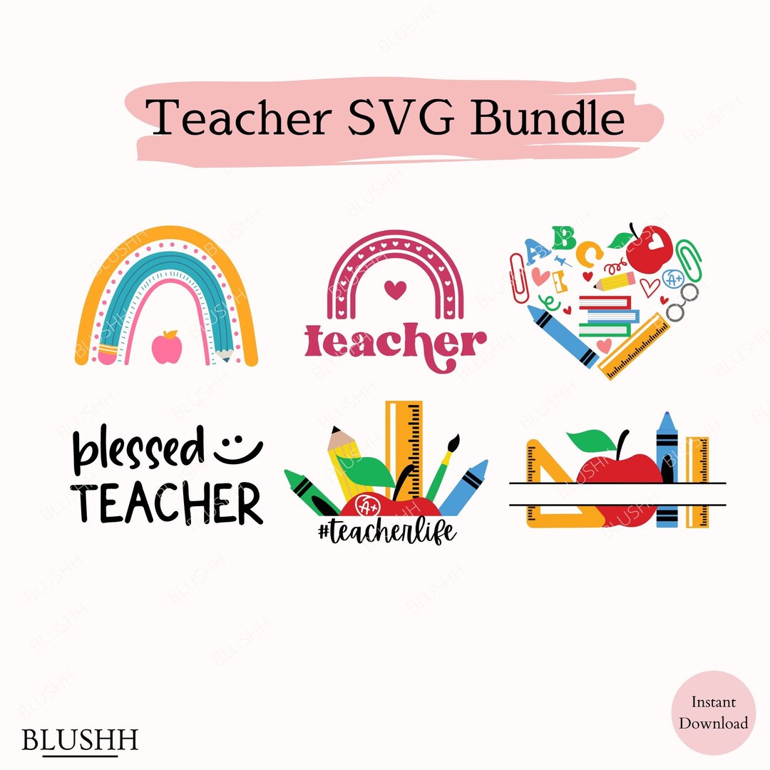Teacher SVG Bundle Teacher PNG School SVG Back to School - Etsy