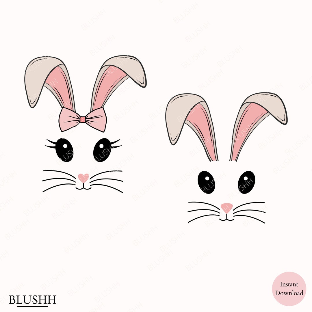 Easter Bunny Face Svg Bunny Girl Boy Png Easter Bundle Spring Season ...