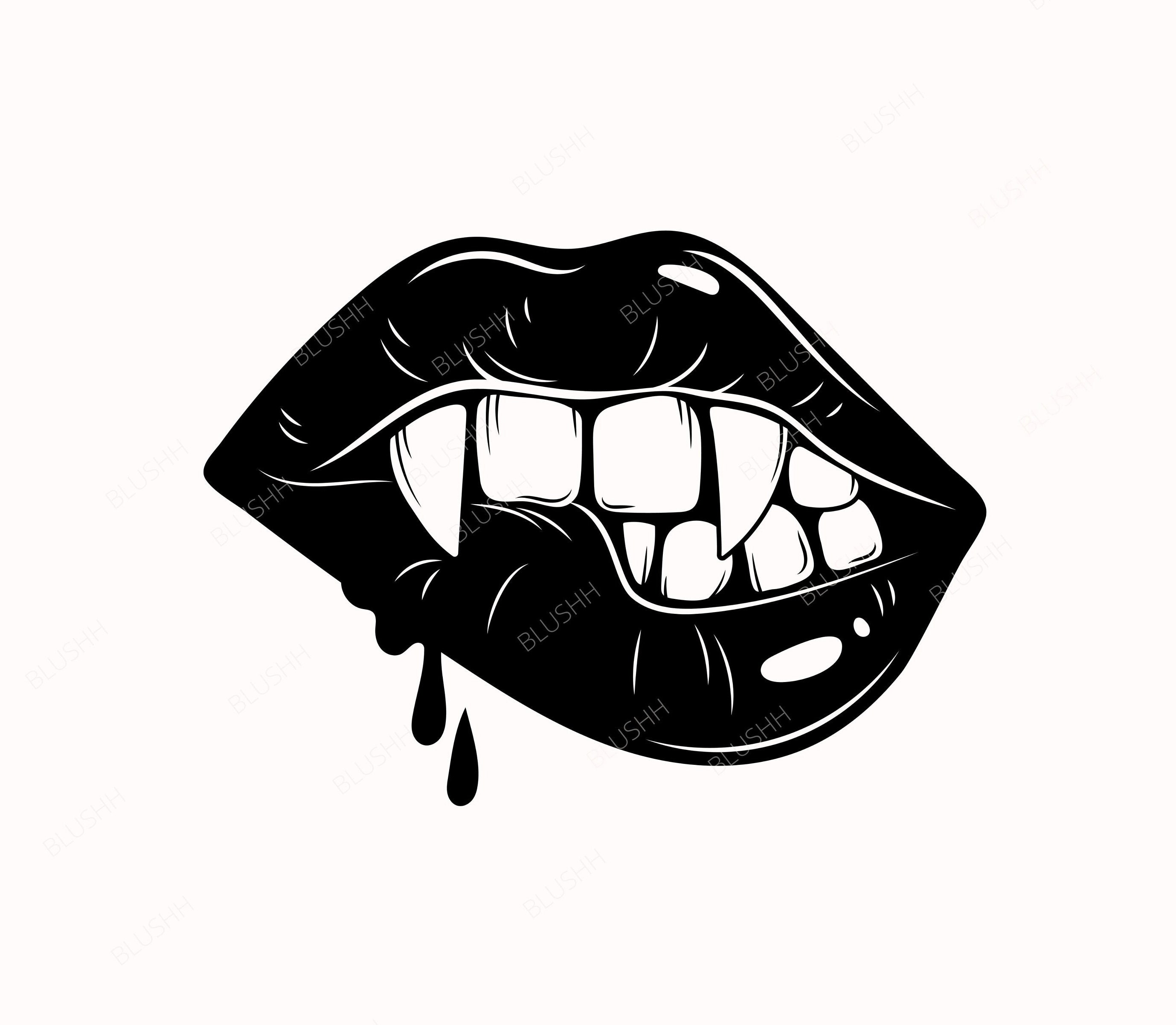 Male Vampire Fangs Drawing