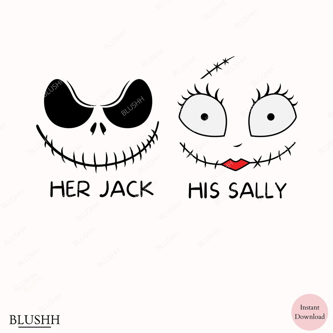 Her Jack and His Sally SVG, Couple Jack and Sally SVG, the Nightmare ...