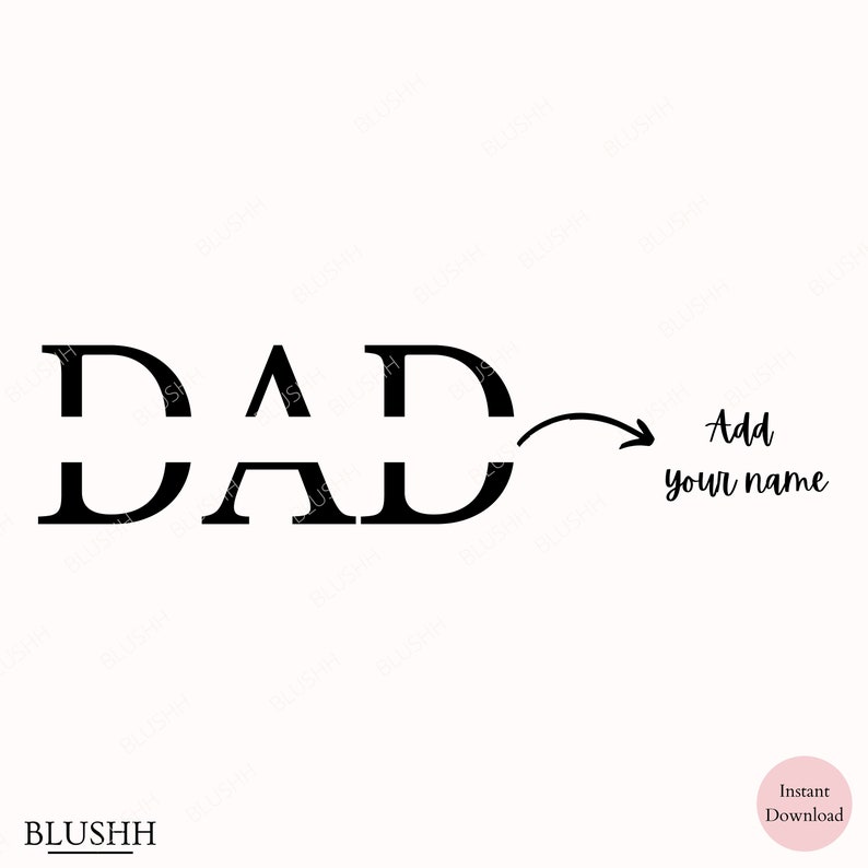 Fathers Day Svg, Dad Split Name Frame Svg, Dad Gift Png Dad Cut File ...