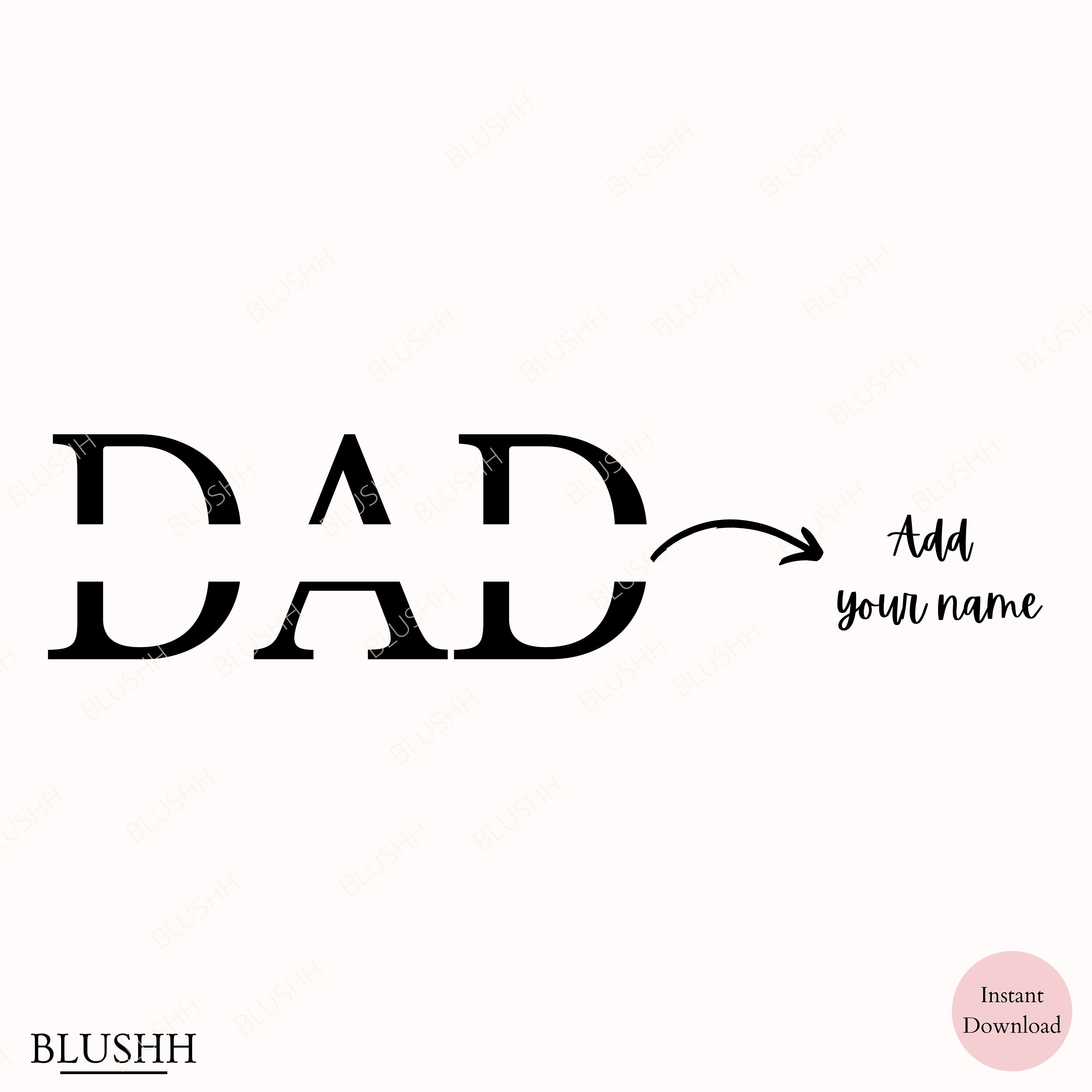 Fathers Day Svg, Dad Split Name Frame Svg, Dad Gift Png Dad Cut File ...