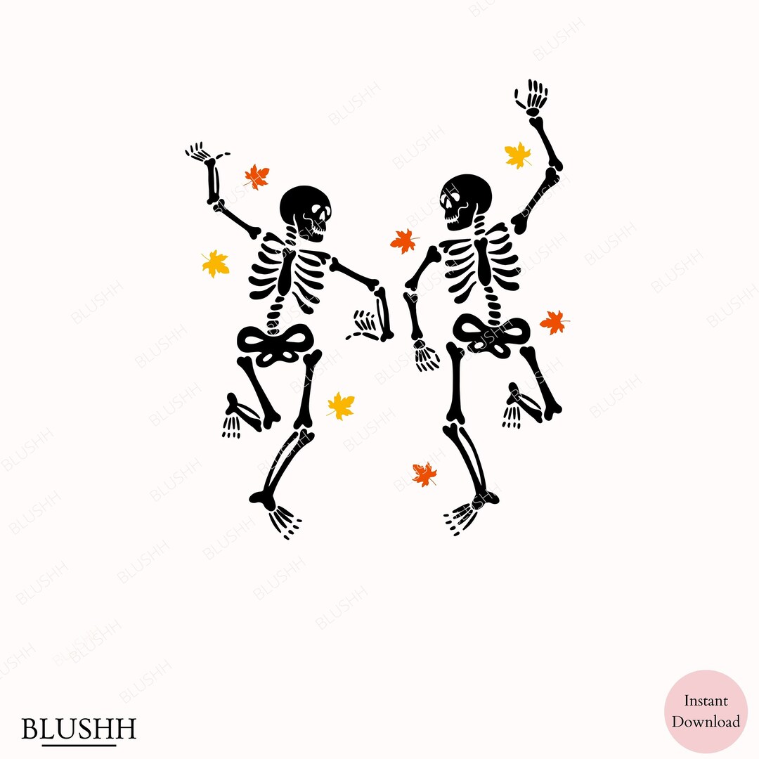 Dancing Skeleton Halloween Fall Svg Retro Halloween Png Etsy