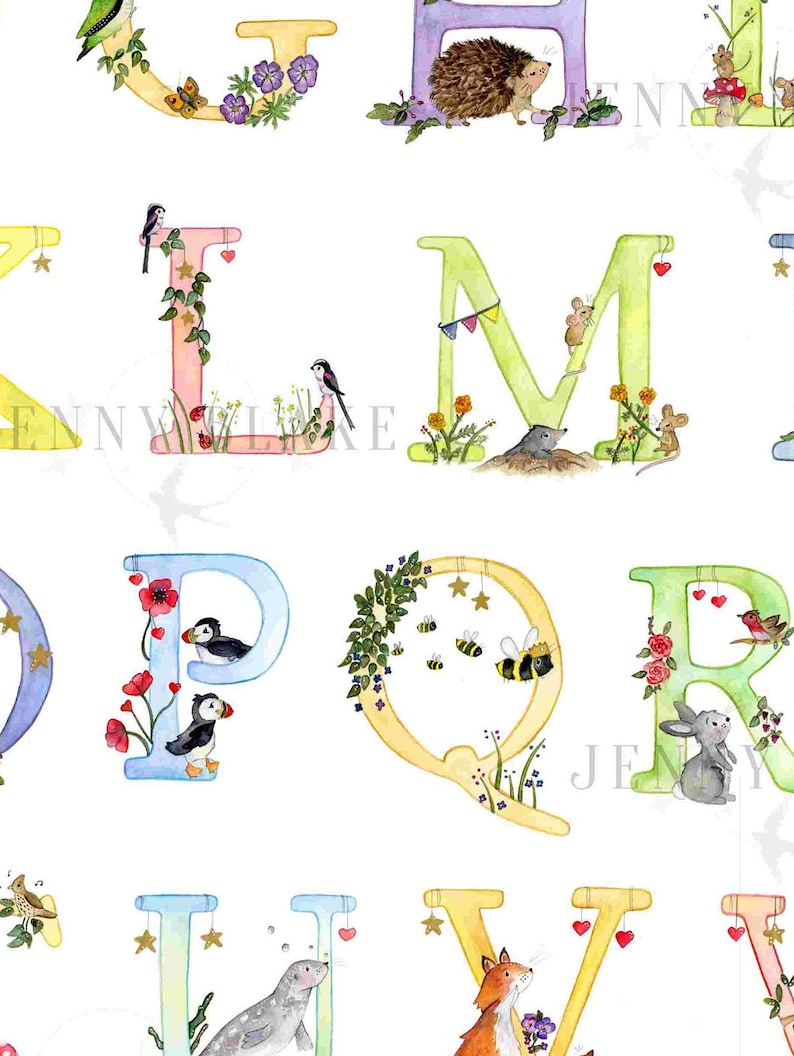 Animal Alphabet Print - Children's Nursery - Etsy