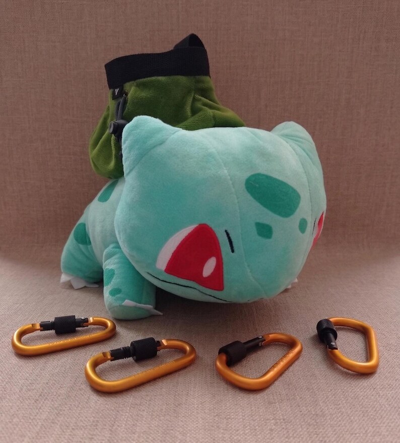 Bulbasaur Chalk Bag, Pokemon Plush Climbing Chalk Bag - Etsy