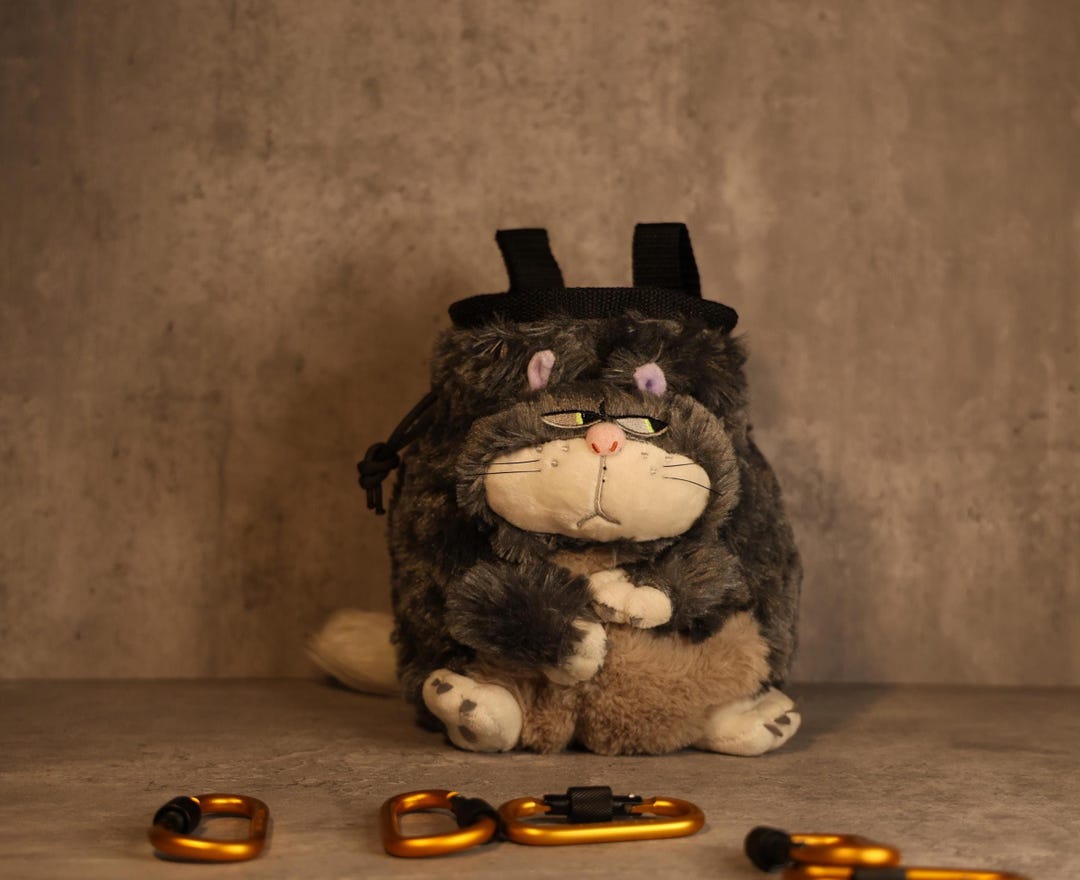 Plushie Chalk Bag "lucifer", Grumpy Cat Plush Chalk Bag | Funny Grey ...