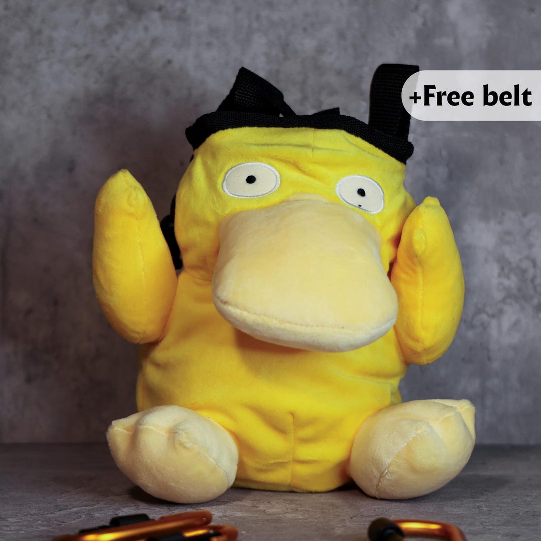 Psyduck Plush Chalk Bag | Climbing Gear for Pokémon Lovers - Etsy