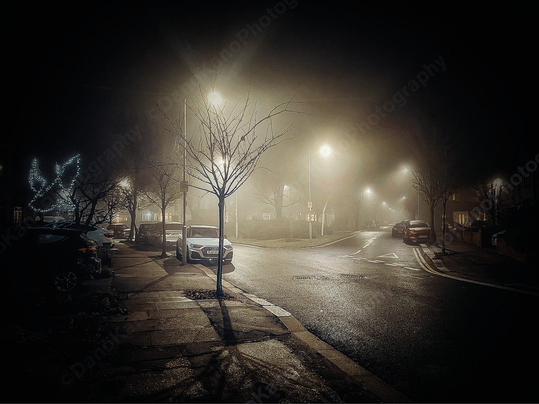 Foggy Night in London Suburbs (instant Download) Home Decor, Wall Art ...