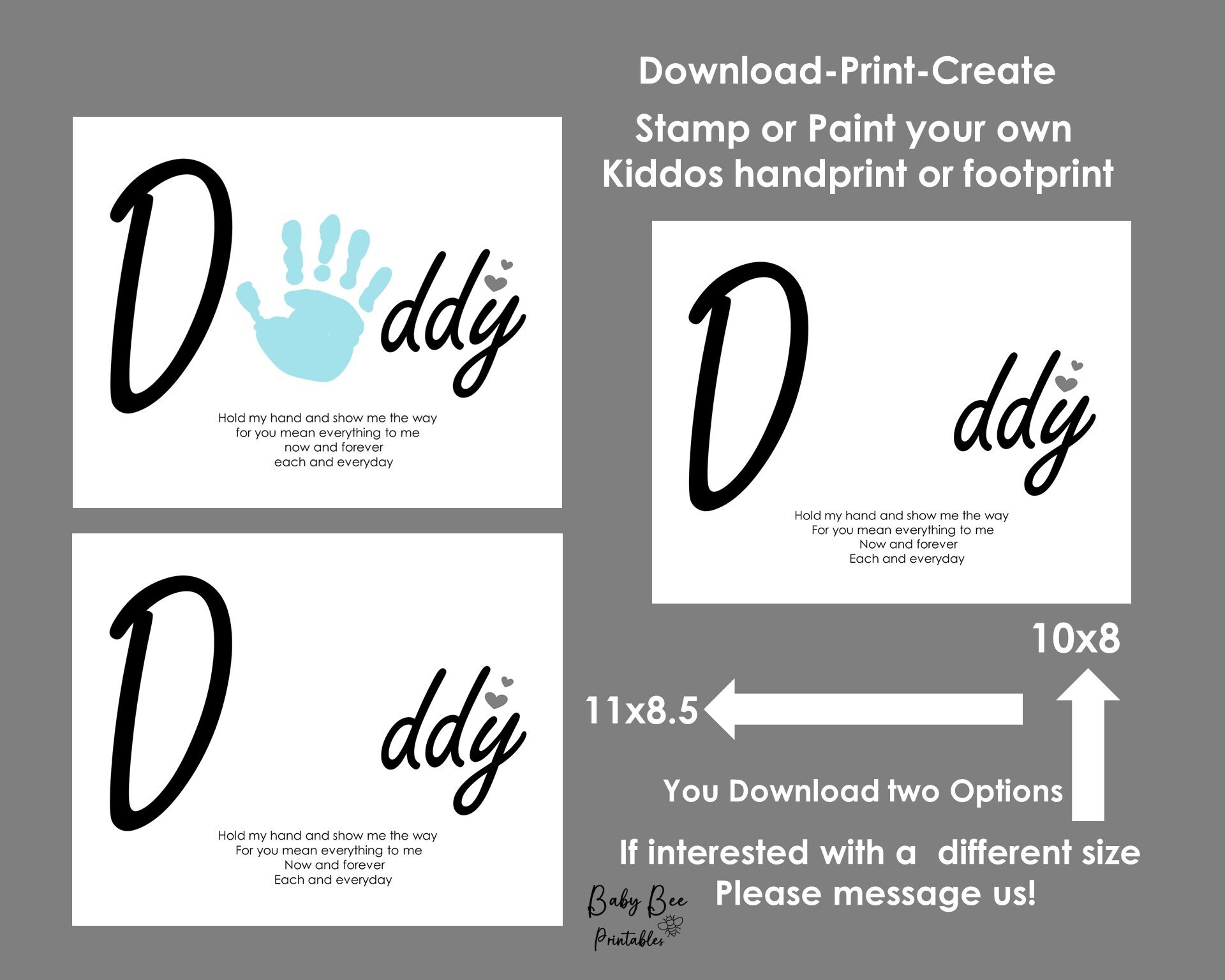 Dad Handprint Art, Father's Day Gift for Dad, Handprint Keepsake, Baby ...