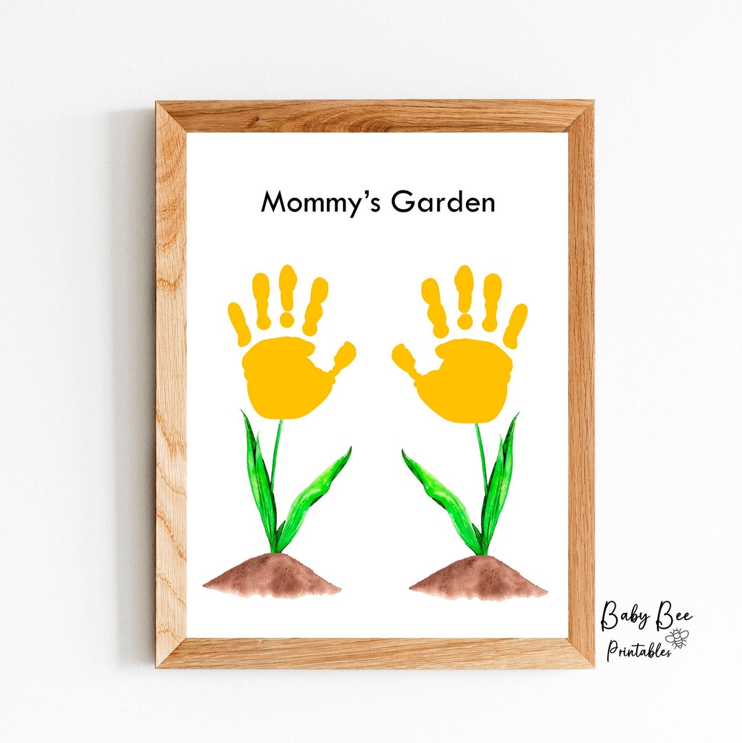 Mommy's Garden/handprint Art Craft/printable Gift Card Diy/handprint ...