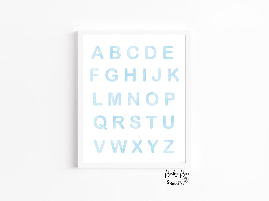 Printable Alphabet, Printable Nursery Wall Art, Educational Wall Decor ...