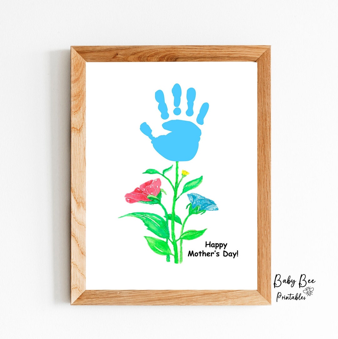 Happy Mother's Day Flower Handprint Art/ Flower Craft/ Printable Mother ...