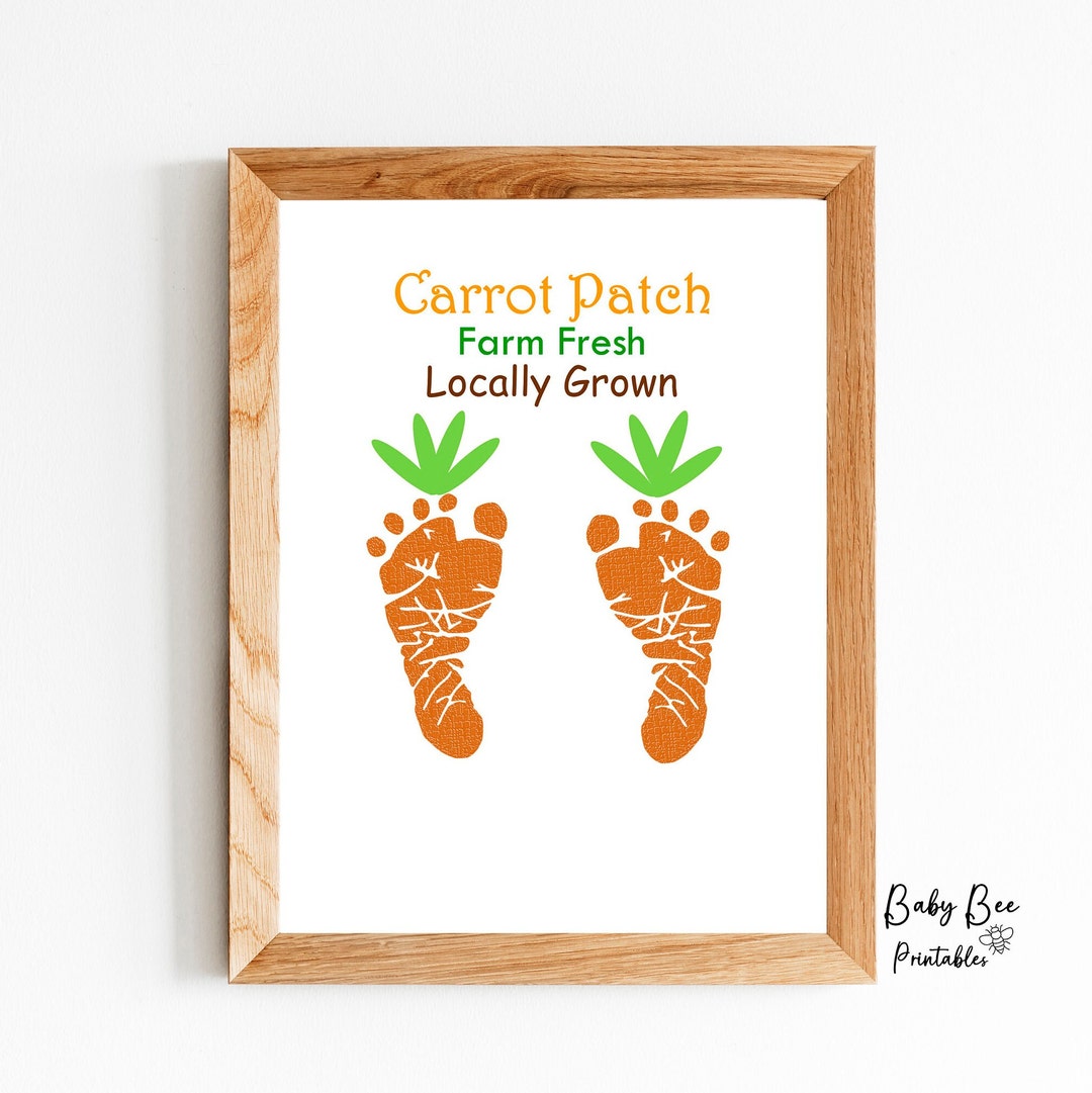 Carrot Handprint Footprint Art/ Carrot Patch Locally Grown/ Footprint ...
