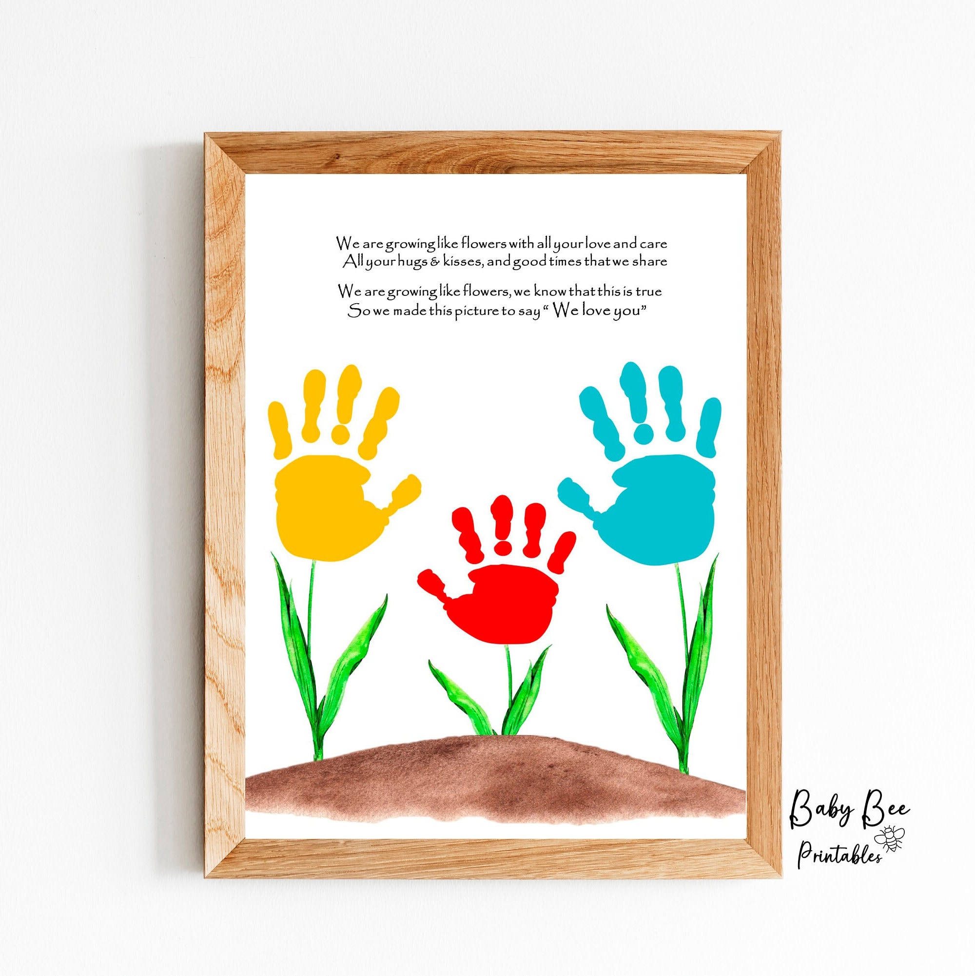 We Are Growing Like Flowers Poem Handprint Art/mother's Day Birthday ...
