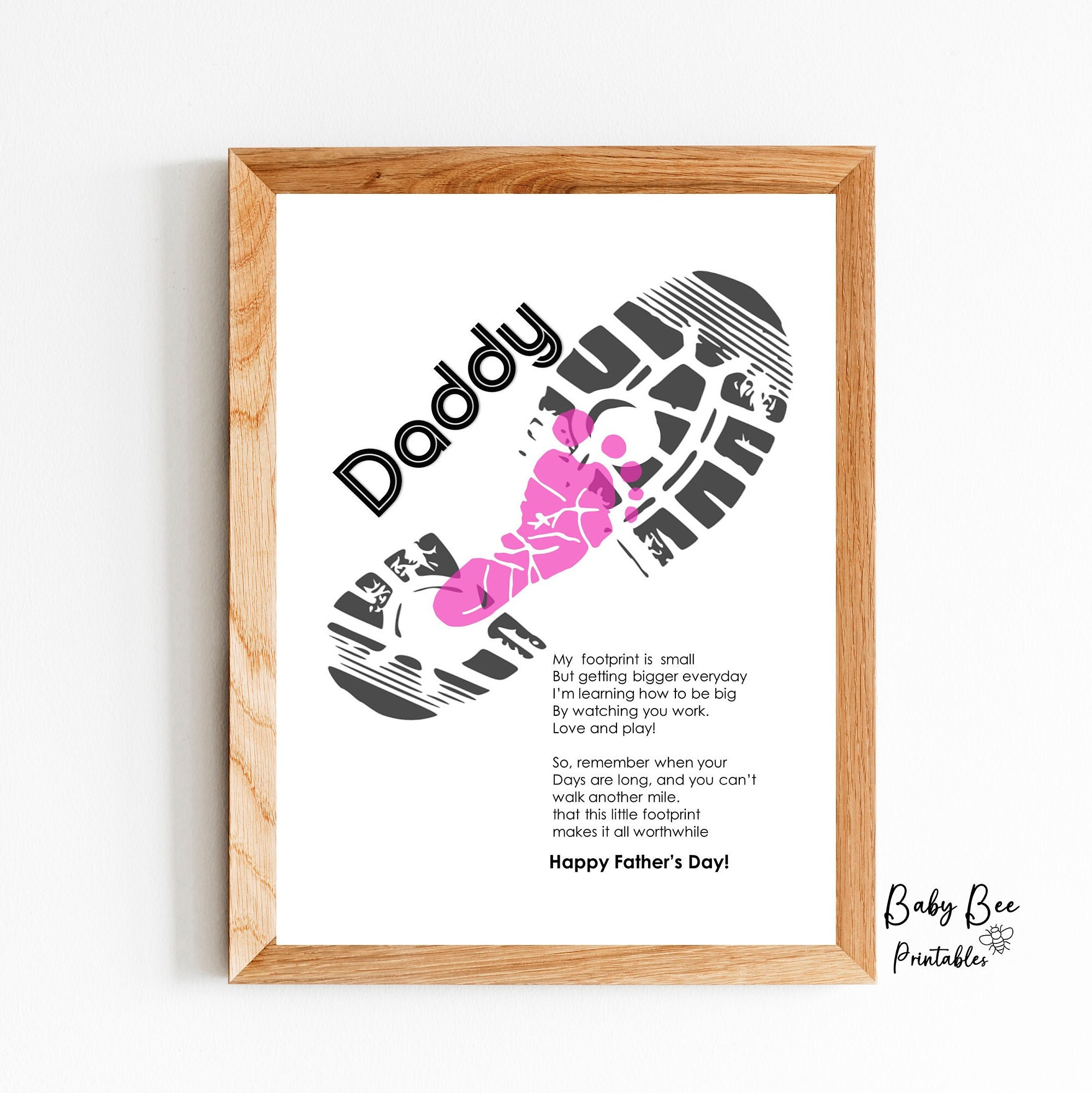 Daddy Footprint Poem, Baby Keepsake, Toddler Craft, Father's Day Gift ...