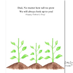 No Matter How Tall We Grow, Three Stems Flower Handprint, Gift for ...