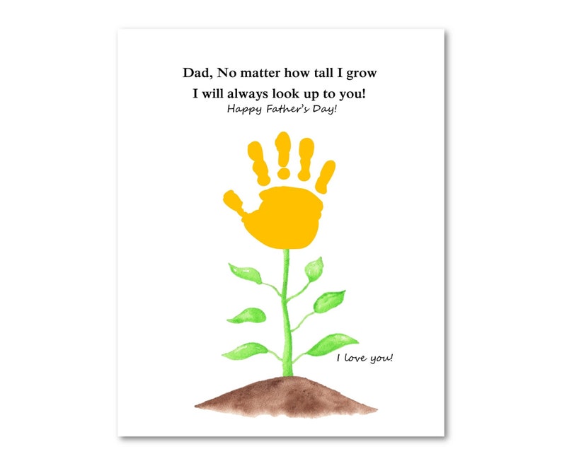 Father's Day Gift for Dad, No Matter How Tall I Grow, Handprint Art ...